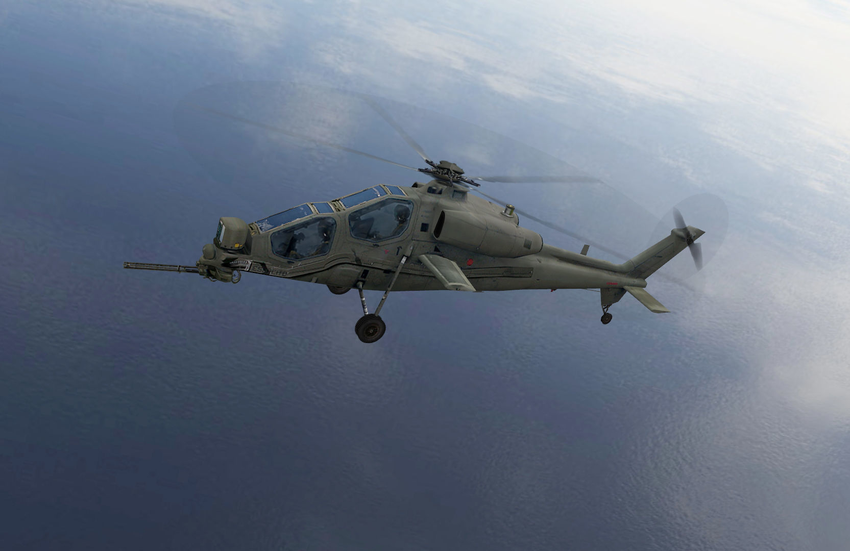 3D model Agusta A129 Mangusta gunship helicpter VR / AR / low-poly ...