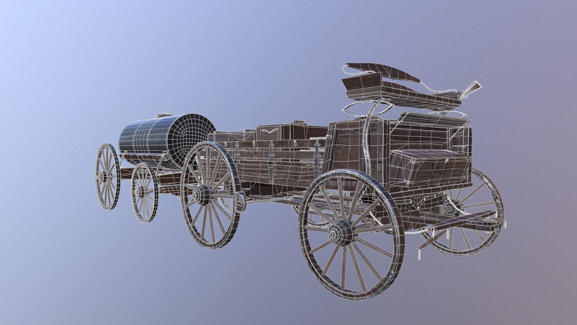 3D model Wild Western Stagecoach and Wagon VR / AR / low-poly | CGTrader