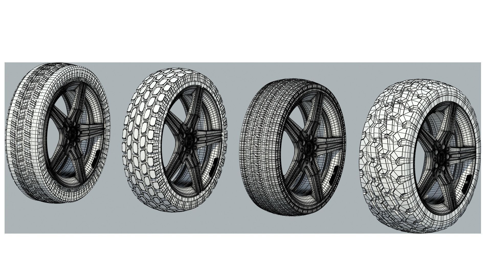 Set of 14 car tires 3D model | CGTrader