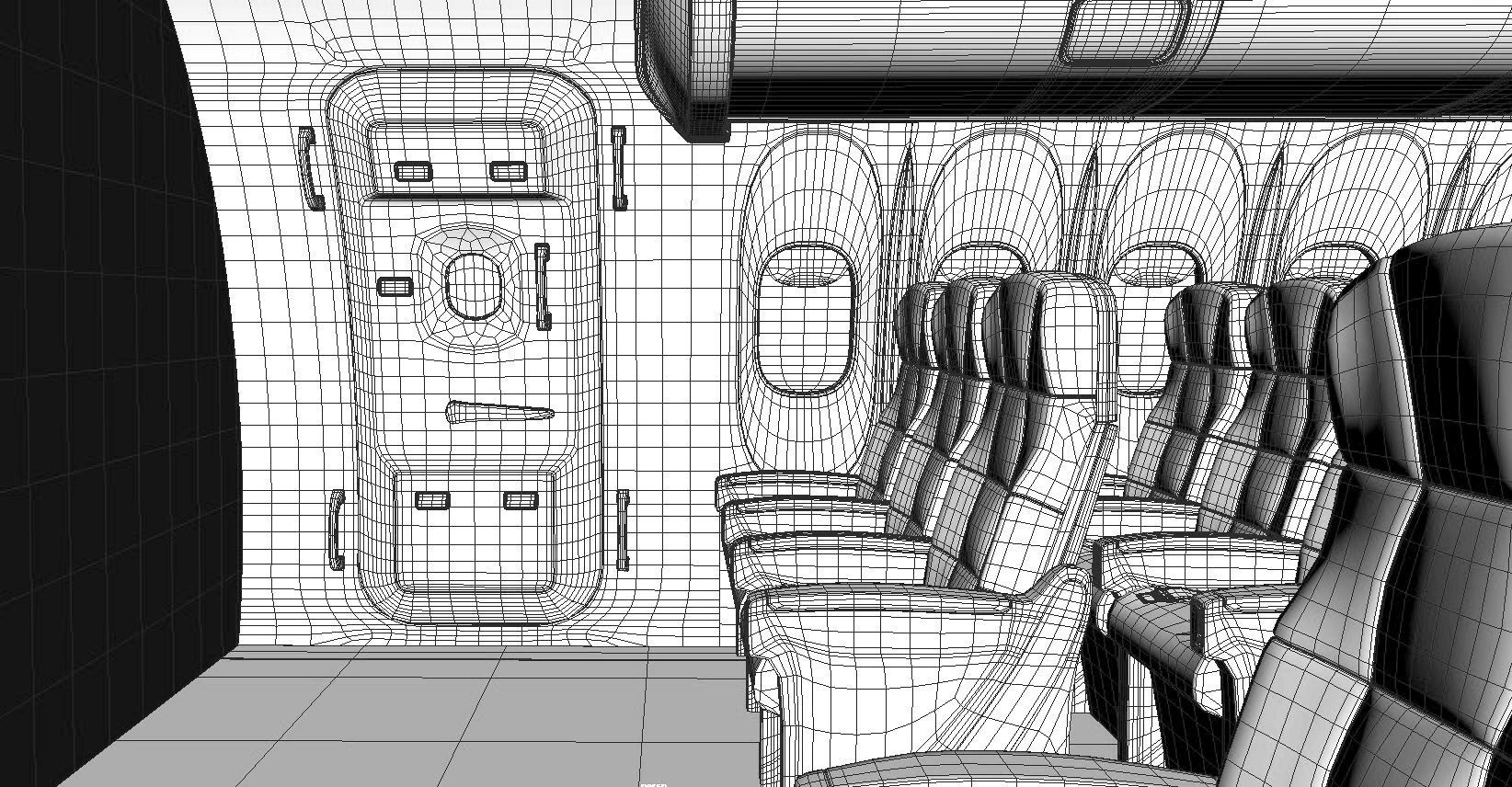 Economy Class Interior 3D model | CGTrader