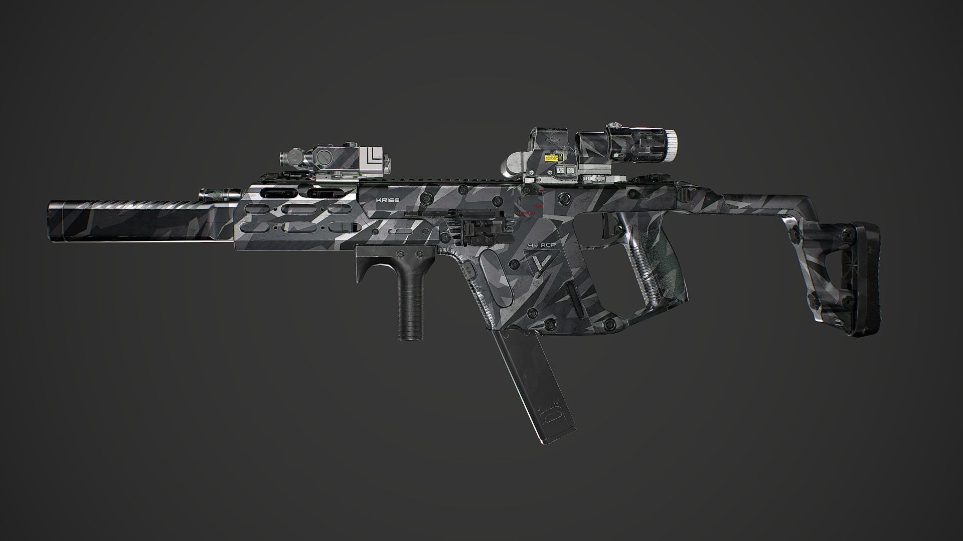 3D model Kriss Vector gen2 camouflage VR / AR / low-poly | CGTrader