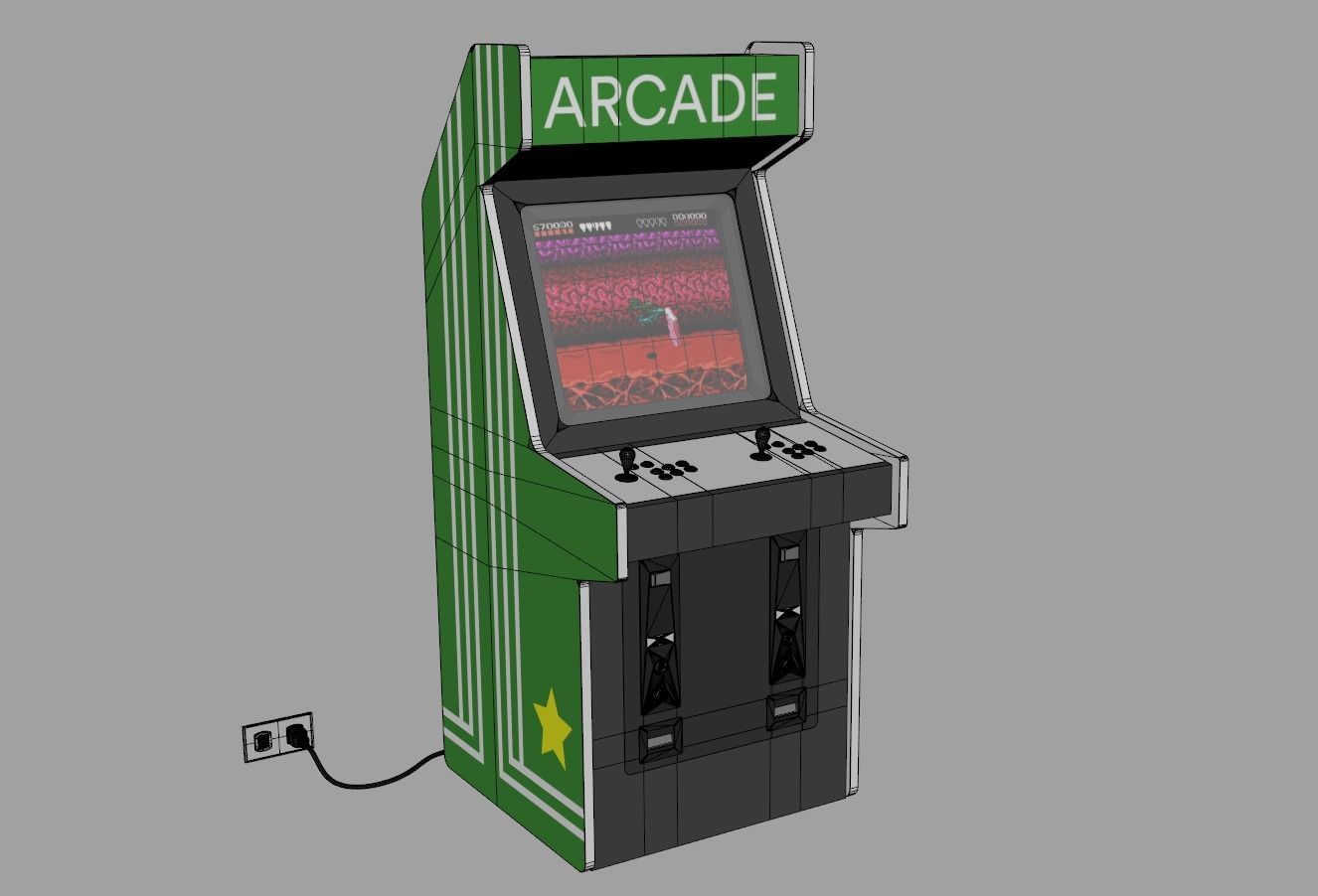 Classic Arcade Machine Cabinet 3D model | CGTrader