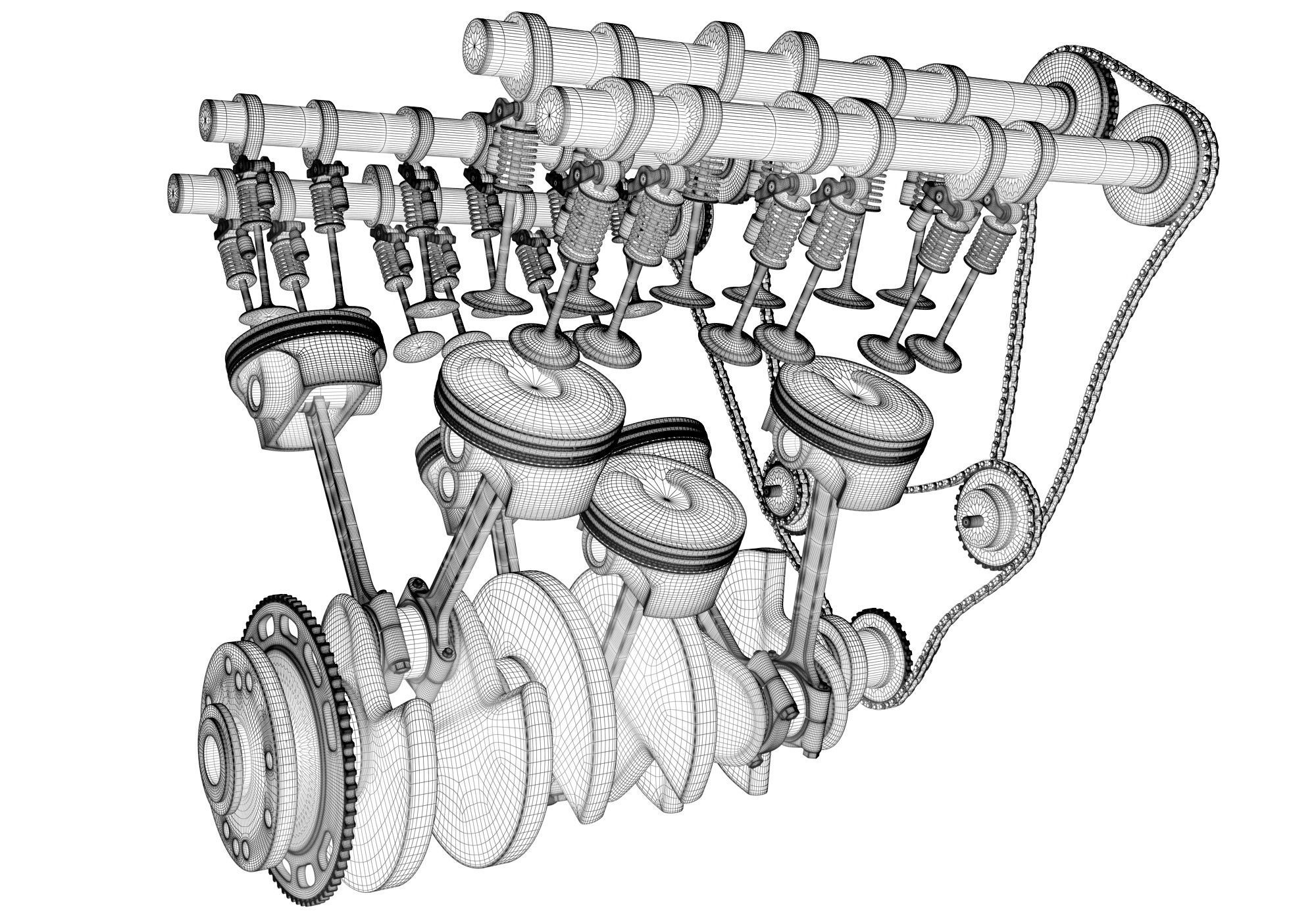 Rigged Animated V6 Engine 3D model animated rigged | CGTrader