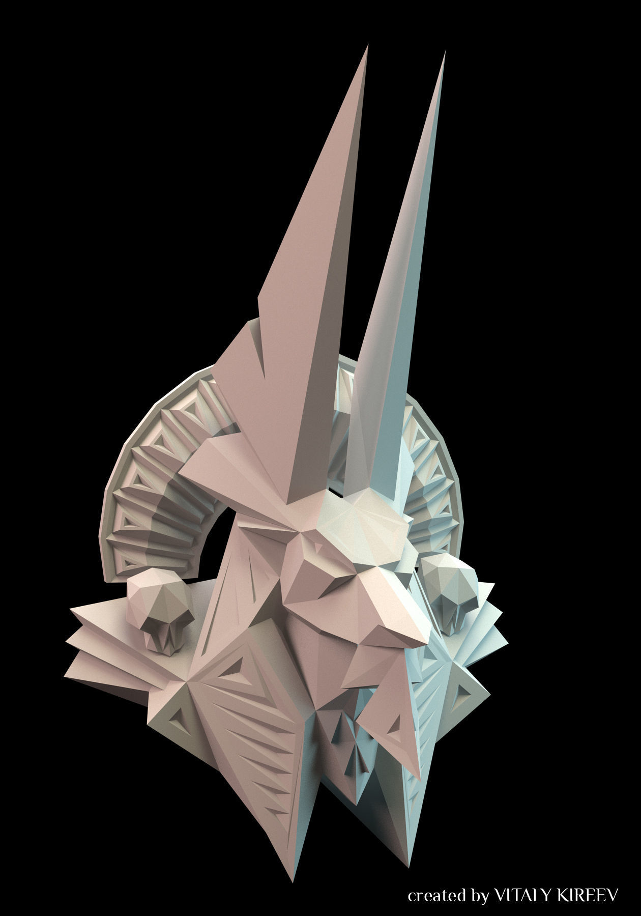 3D model Anubis origami sculpture with horns VR / AR / low-poly | CGTrader