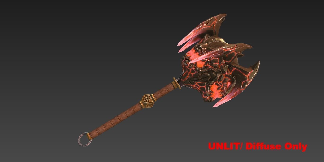3D model Fantasy Stylish Weapon- Mace of Demon VR / AR / low-poly ...