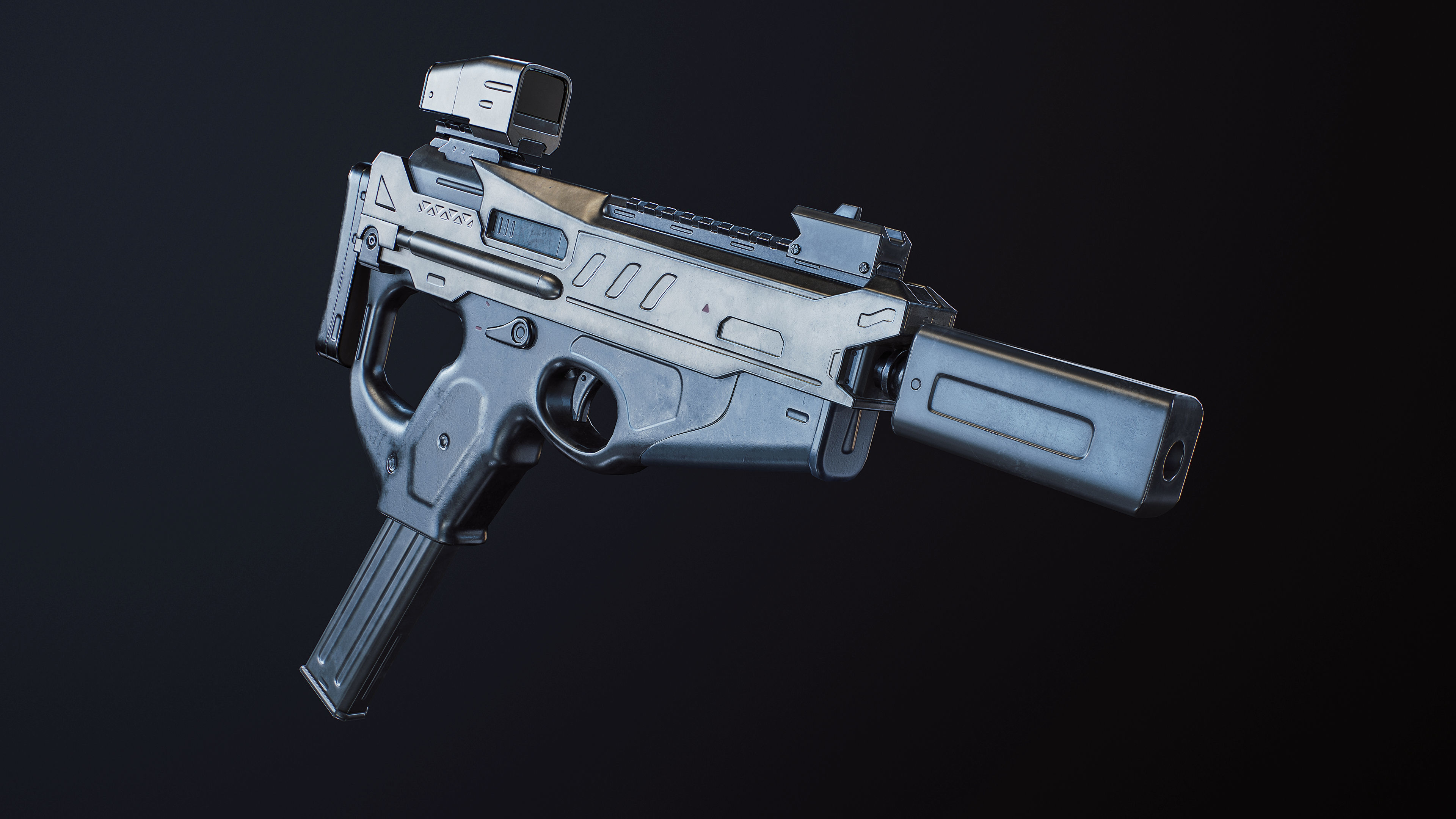 3D model SMG gun SCI-FI VR / AR / low-poly | CGTrader