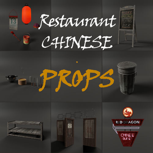 Restaurant Chinese Props 3D model | CGTrader