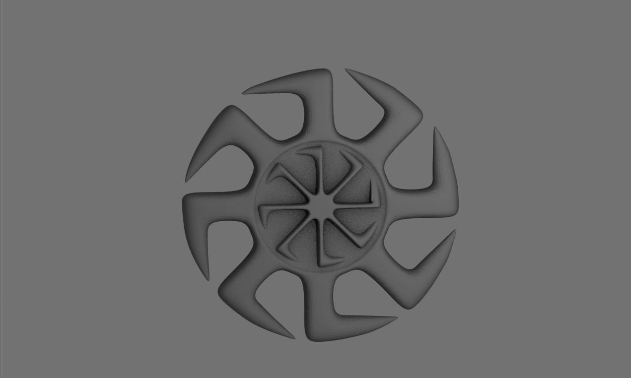 Kolovrat Slavic symbol 3D model OBJ 3DS BLEND ABC