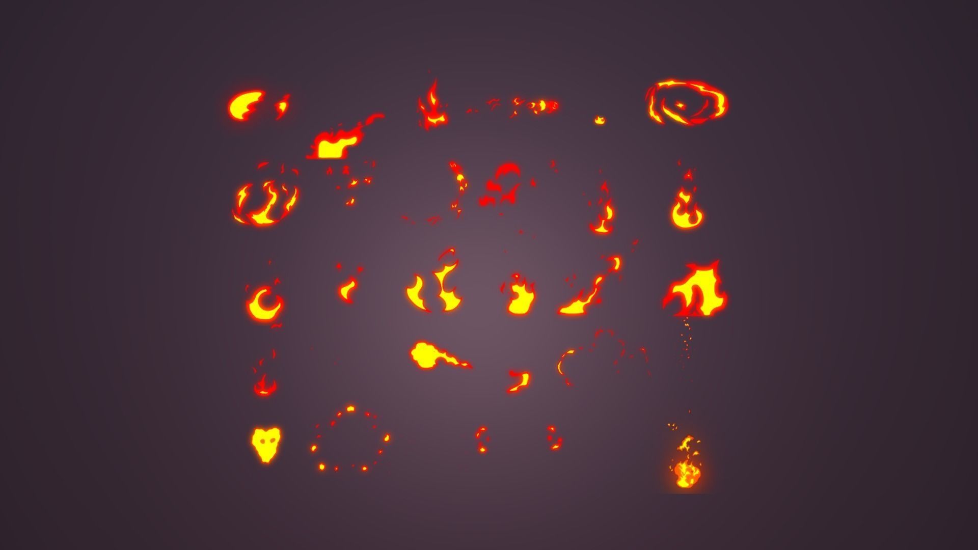 Cartoon Fire Effects Sprite Sheet Texture | CGTrader