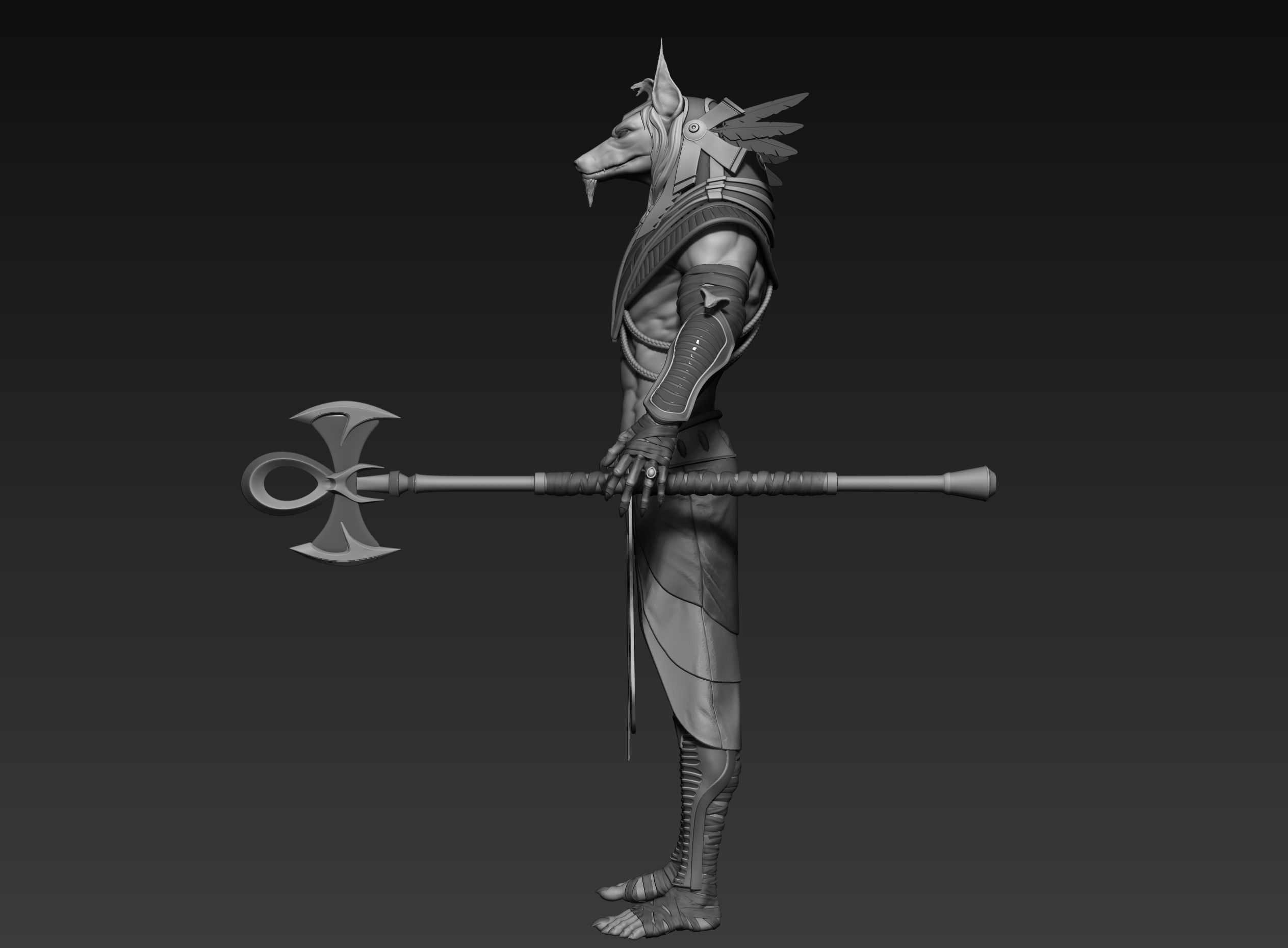 Anubis egyptian warrior 3D model | CGTrader