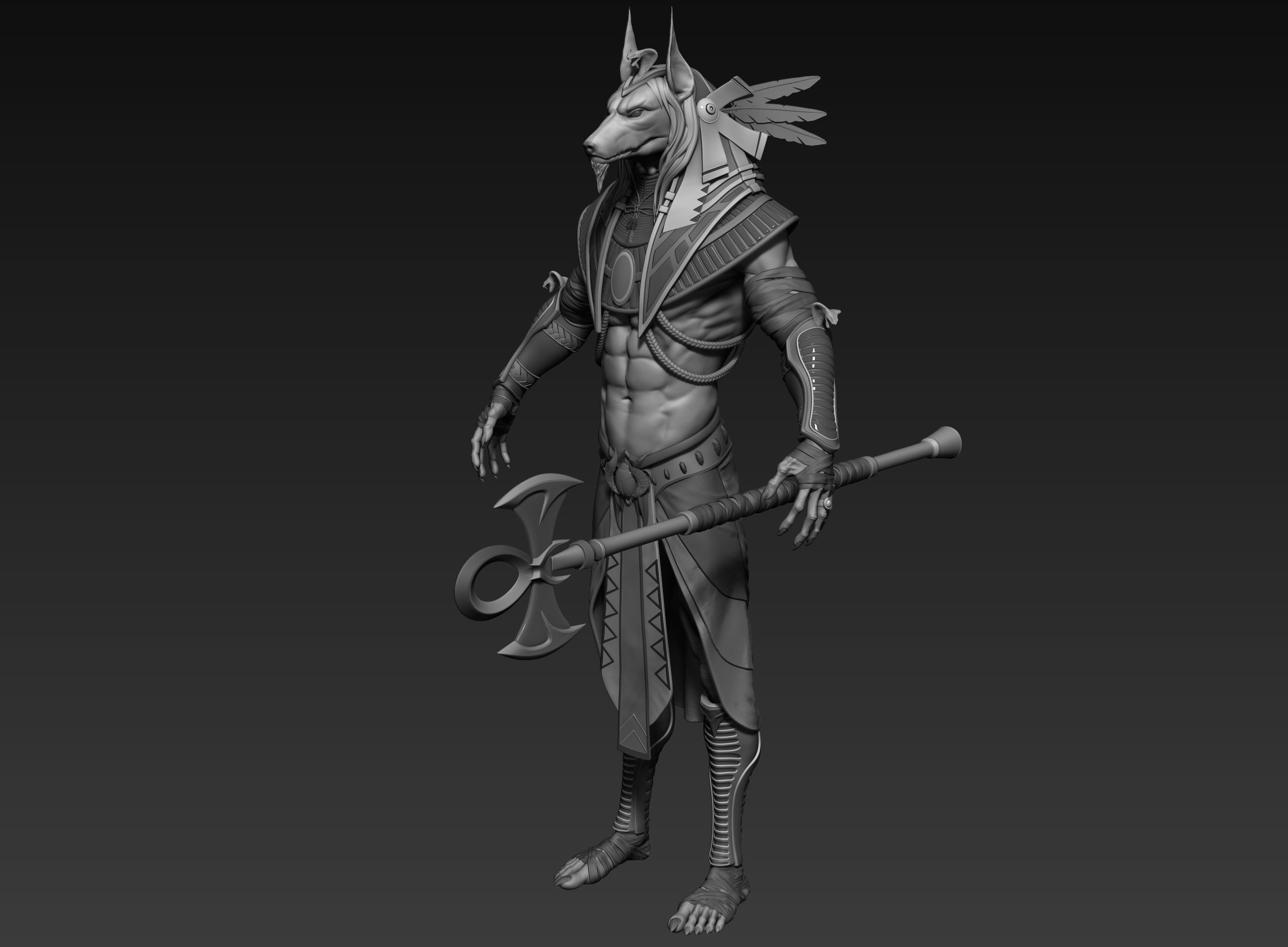 Anubis egyptian warrior 3D model | CGTrader