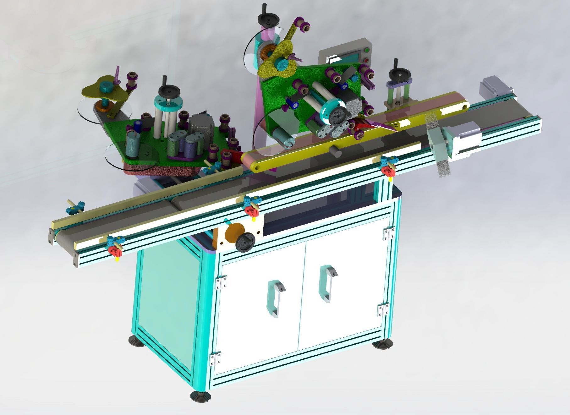 Double-sided labeling machine 3D model animated | CGTrader