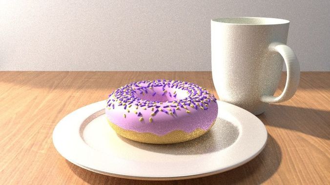 A Donut and Mug free 3D model | CGTrader