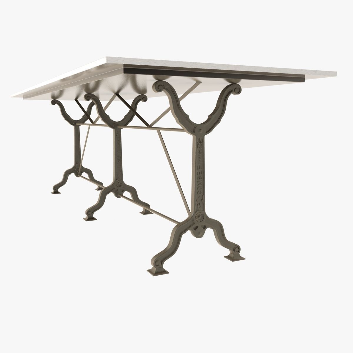 Restoration Hardware Factory Zinc Cast Iron Dining Tables 3D model ...