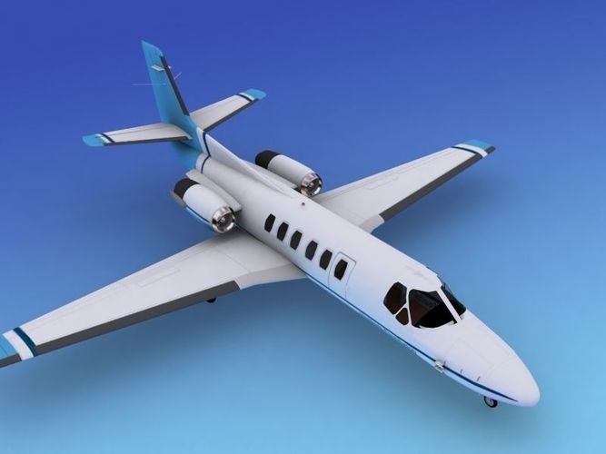 Cessna 550 Citation II V01 3D Model rigged MAX 3DS DXF DWG W3D ...