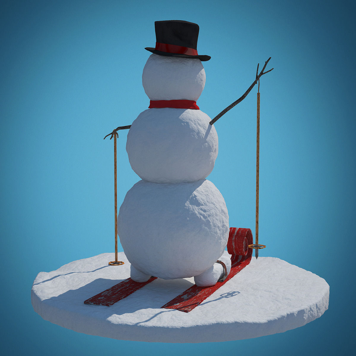 Snowman skier 3D model | CGTrader
