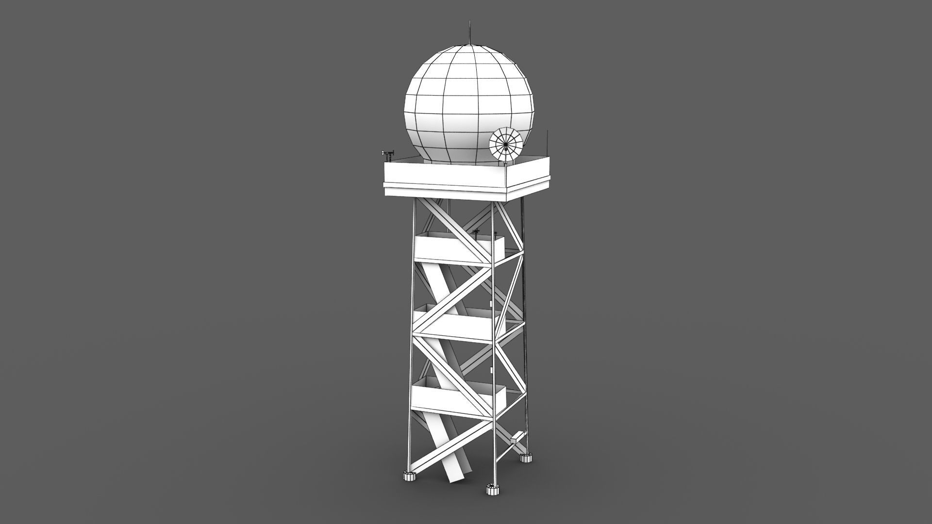 3D model Weather Radar Tower VR / AR / low-poly | CGTrader
