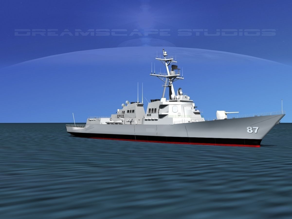 Burke Class Destroyer DDG 87 USS Mason 3D model rigged | CGTrader