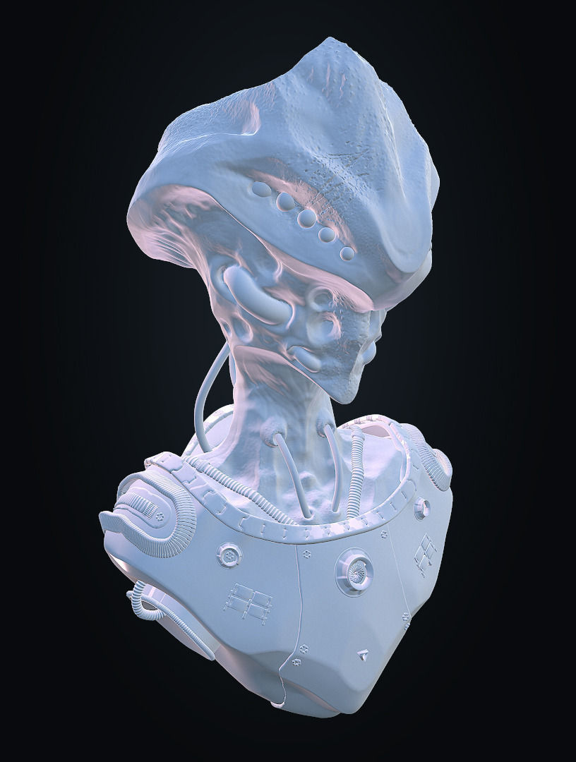 Alien bust 3D model | CGTrader