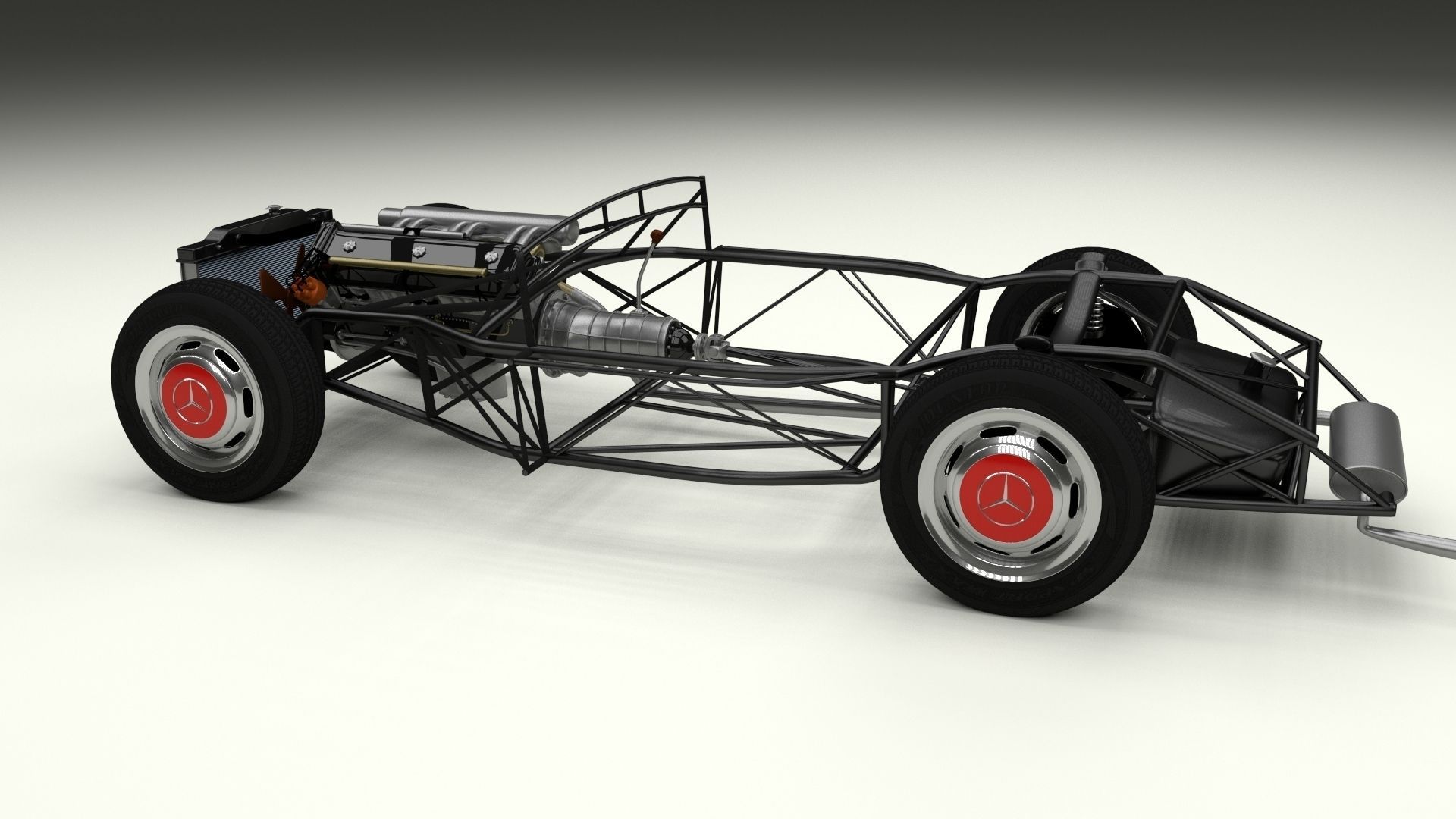 Full Mercedes 300SL chassis 3D Model OBJ STL BLEND DAE - CGTrader.com