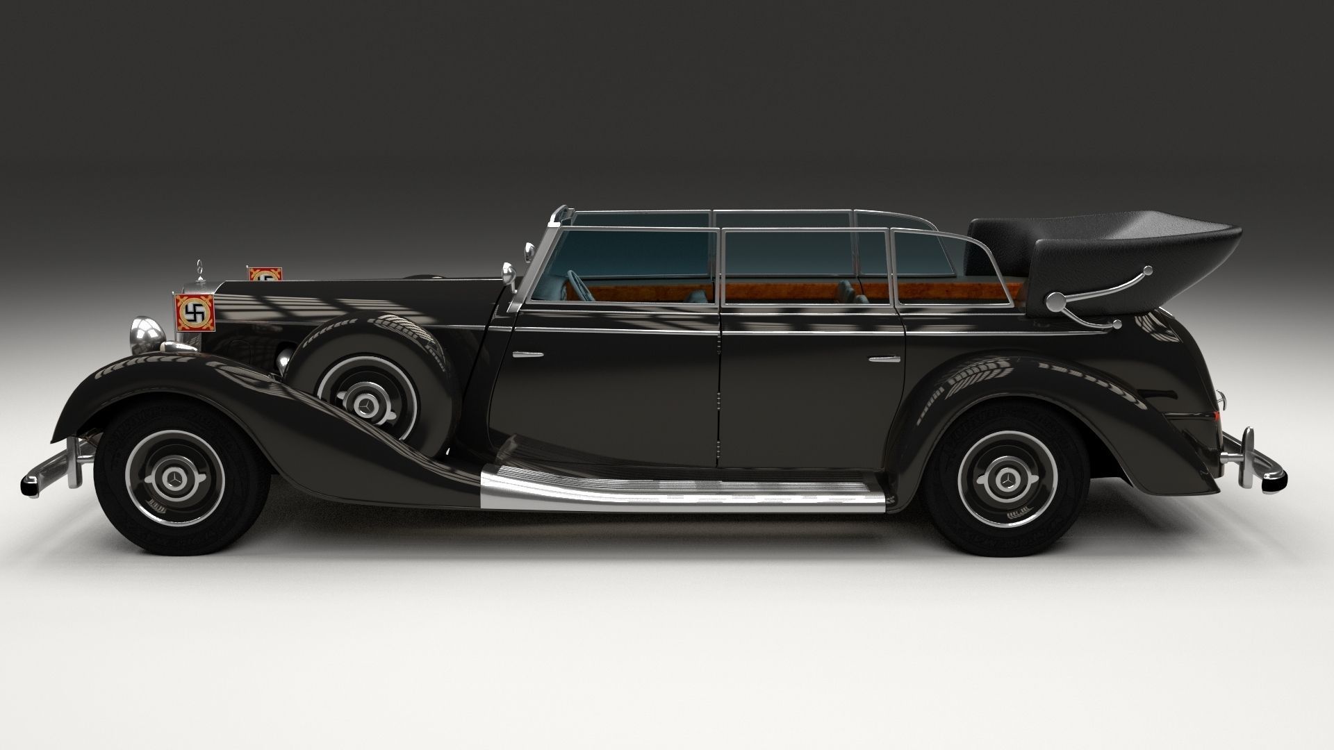 Mercedes 770k Grosser Nazi Staff Car 3D Model OBJ STL BLEND DAE ...