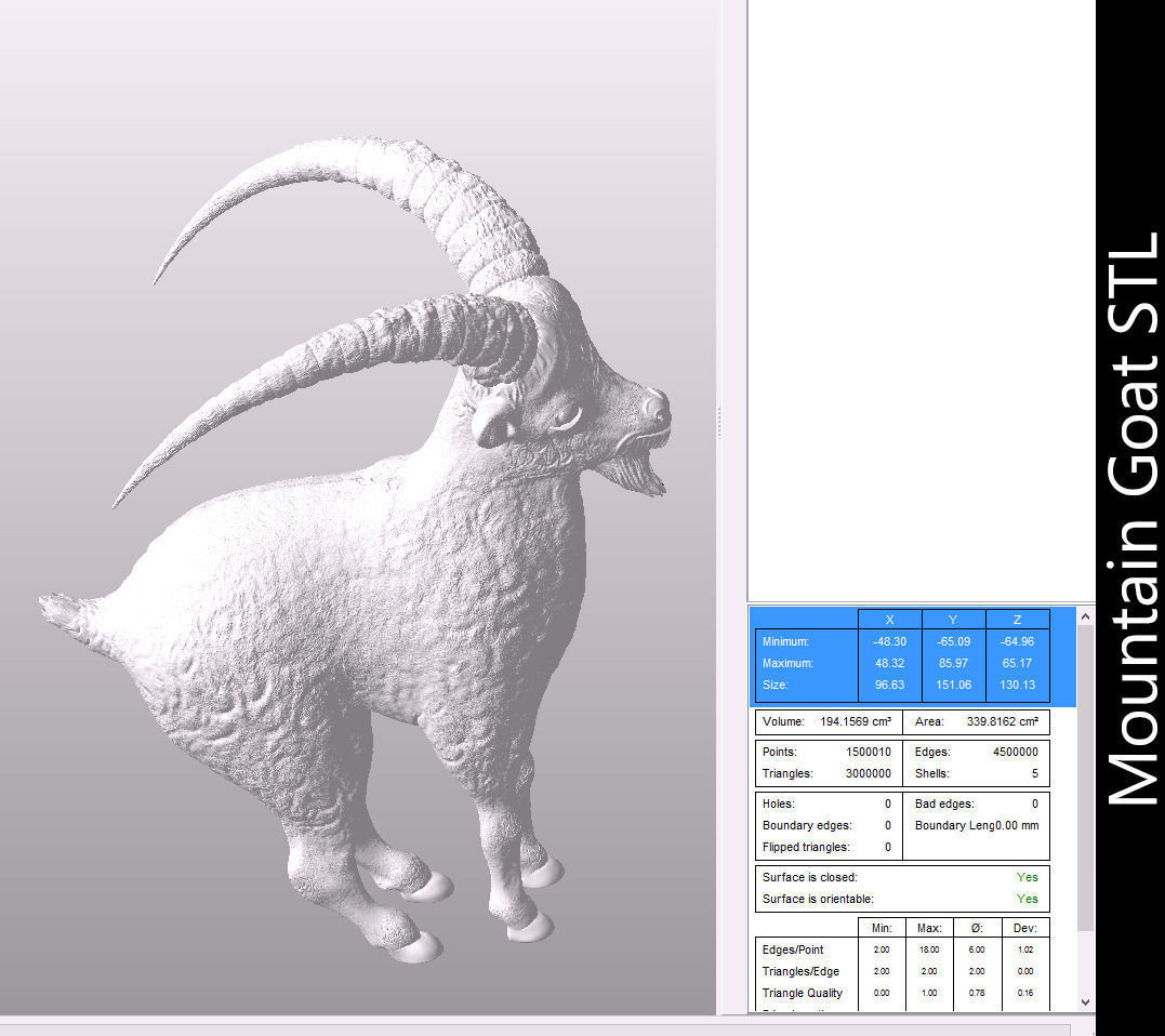 Mountain goat STL 3D model 3D printable | CGTrader