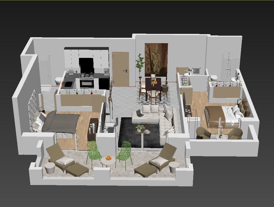 detailed floor plan 3d BLENDER ready 3D model | CGTrader