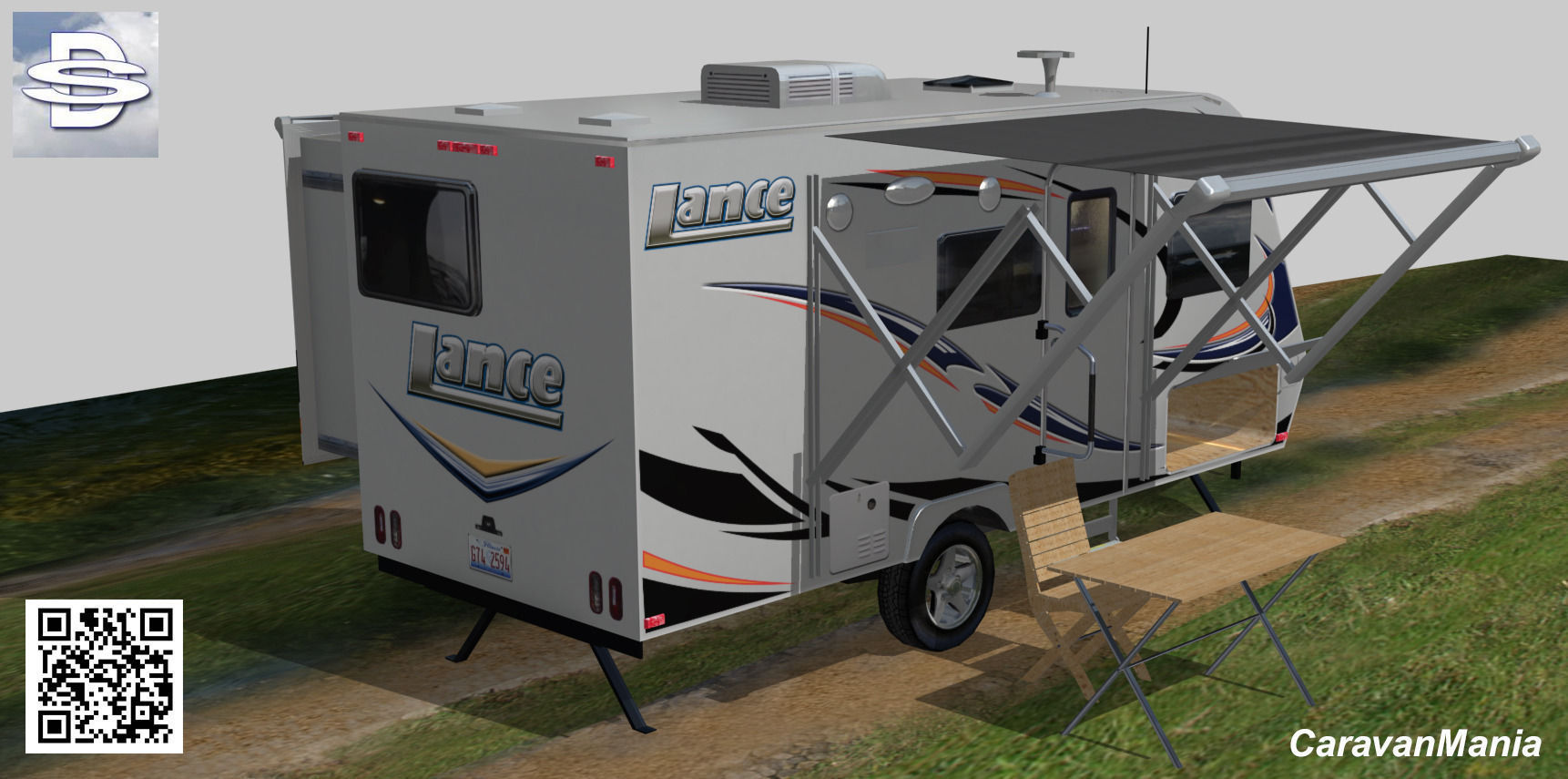 3D model Lance 1575 Travel Trailer VR / AR / low-poly rigged animated ...