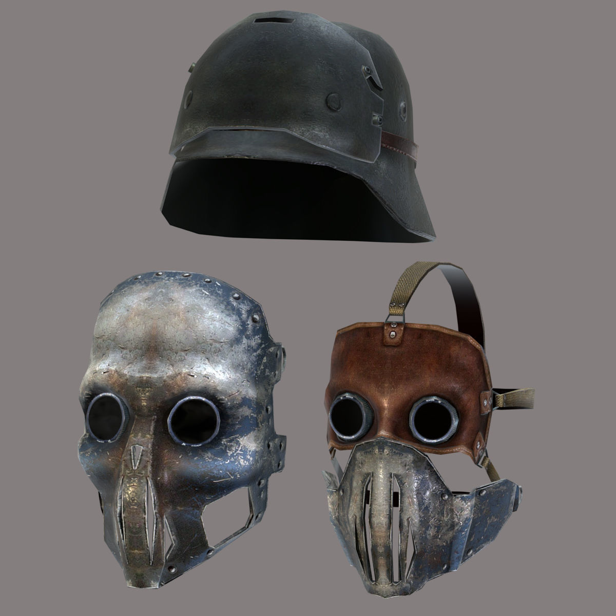3D model Nazi Mask and Helmet VR / AR / low-poly | CGTrader
