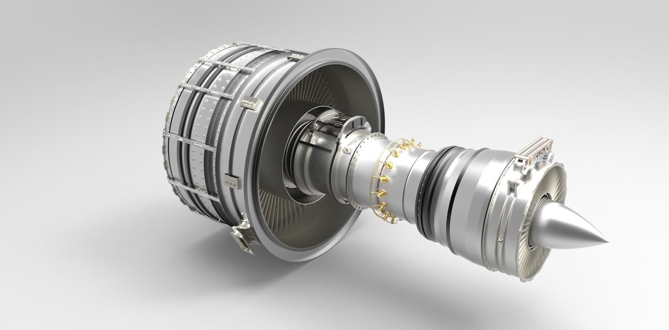 Jet Engine Free 3d Model Stp