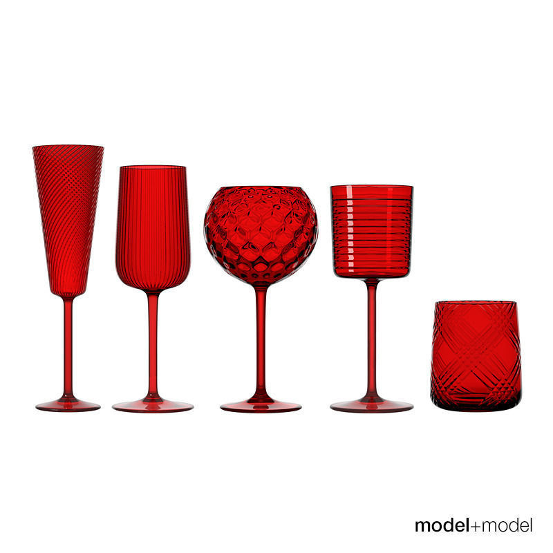 Glassware set 3D model | CGTrader