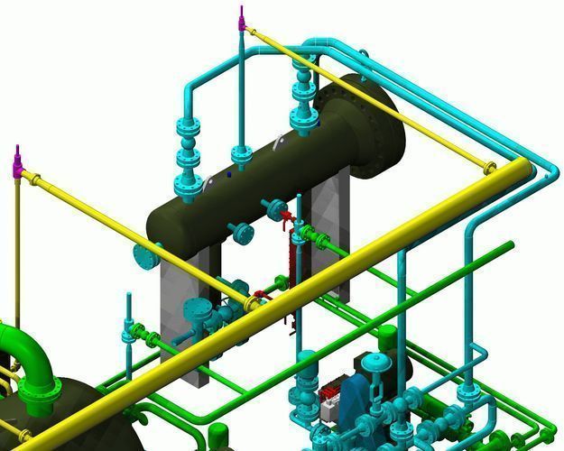 Horizontal Inlet Separator Package 3D model | CGTrader