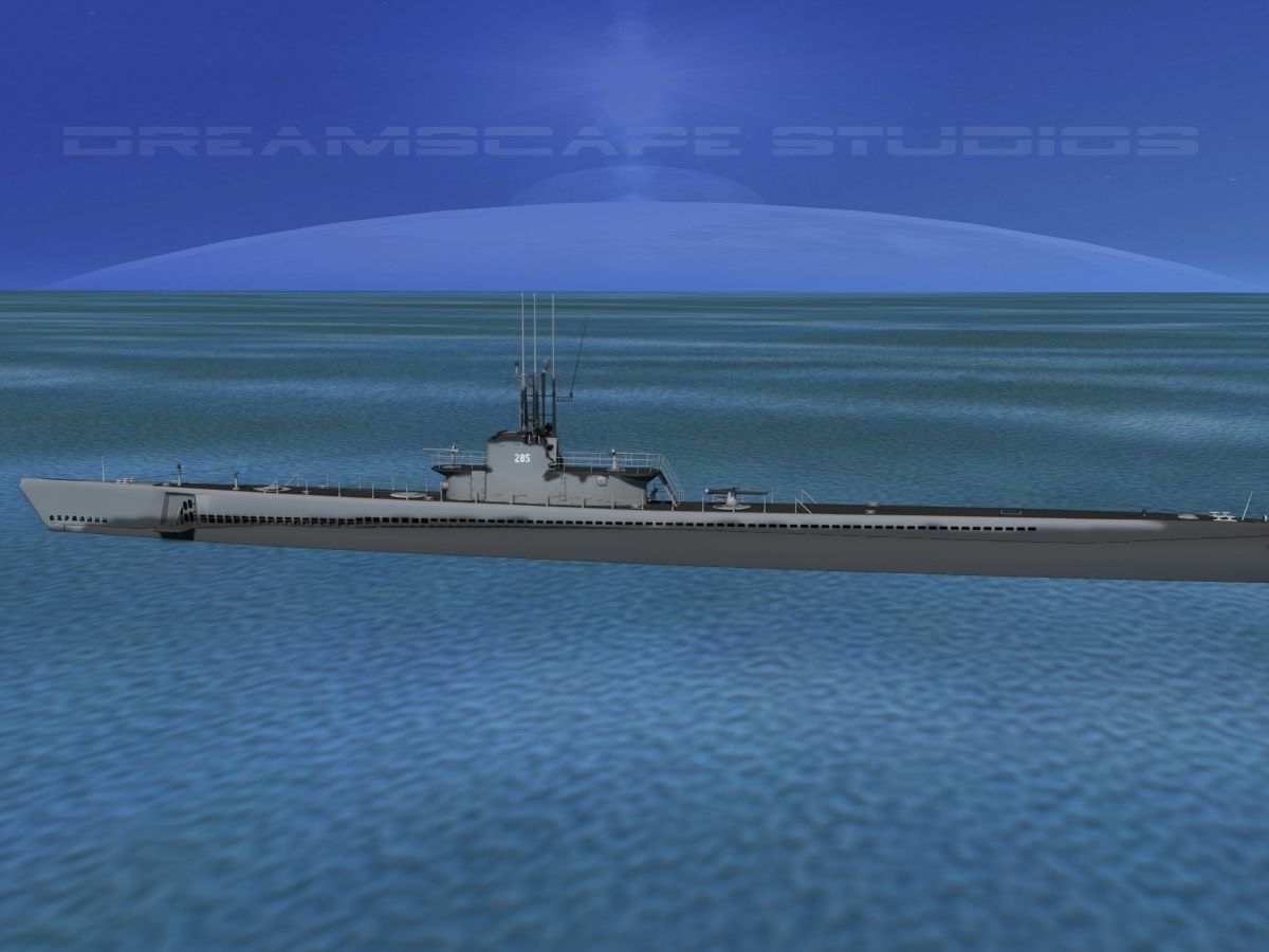 Balao Class Submarine SS285 USS Balao VHP 3D model rigged | CGTrader