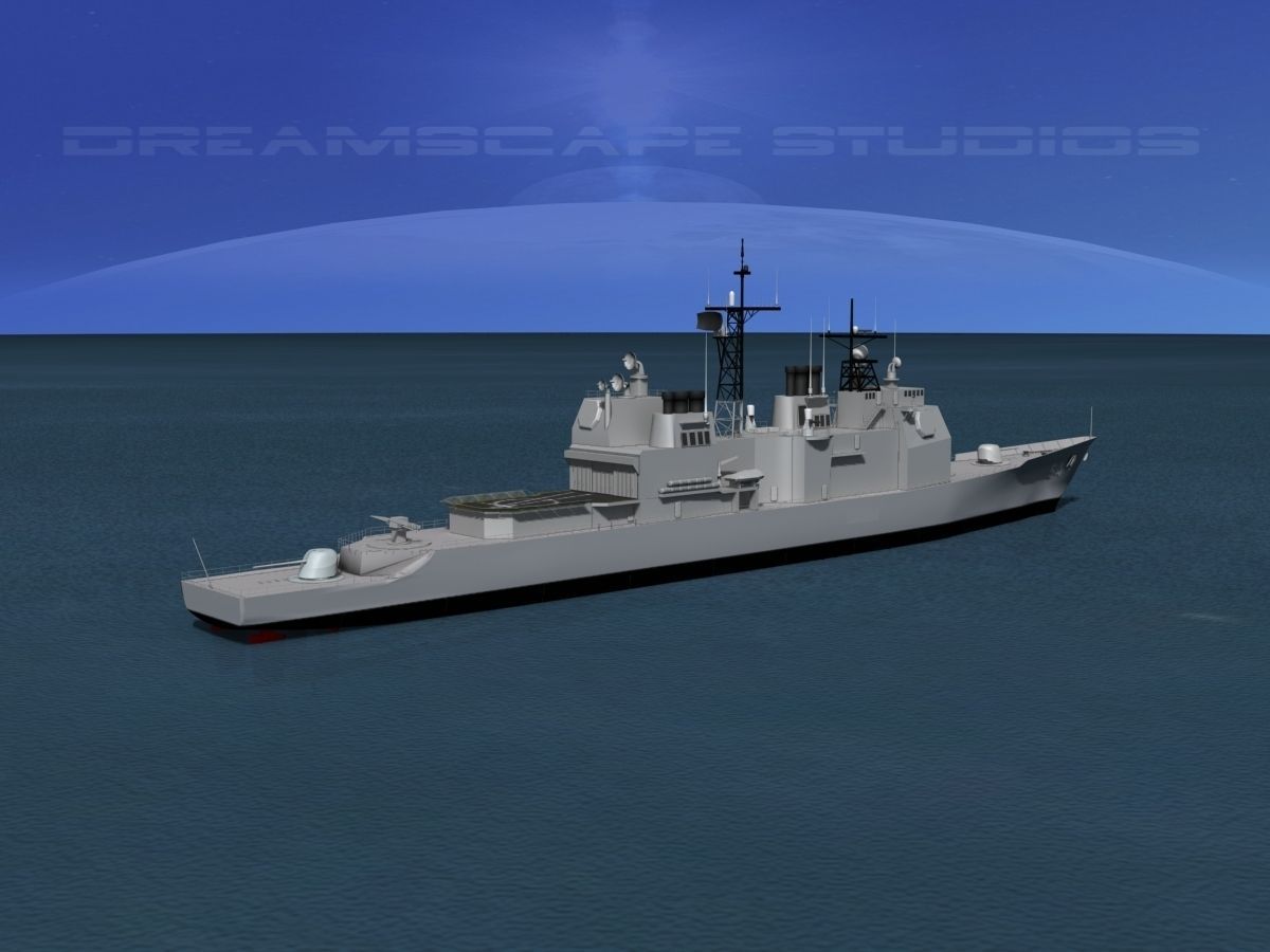 Ticonderoga Class Cruiser CG54 USS Antietam 3D model rigged | CGTrader