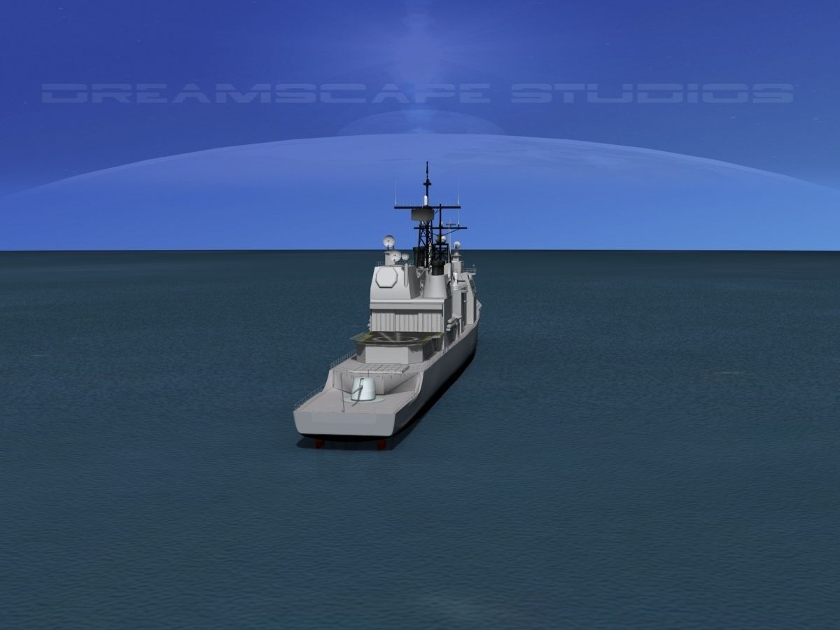 Ticonderoga Class Cruiser CG59 USS Princeton 3D model rigged | CGTrader
