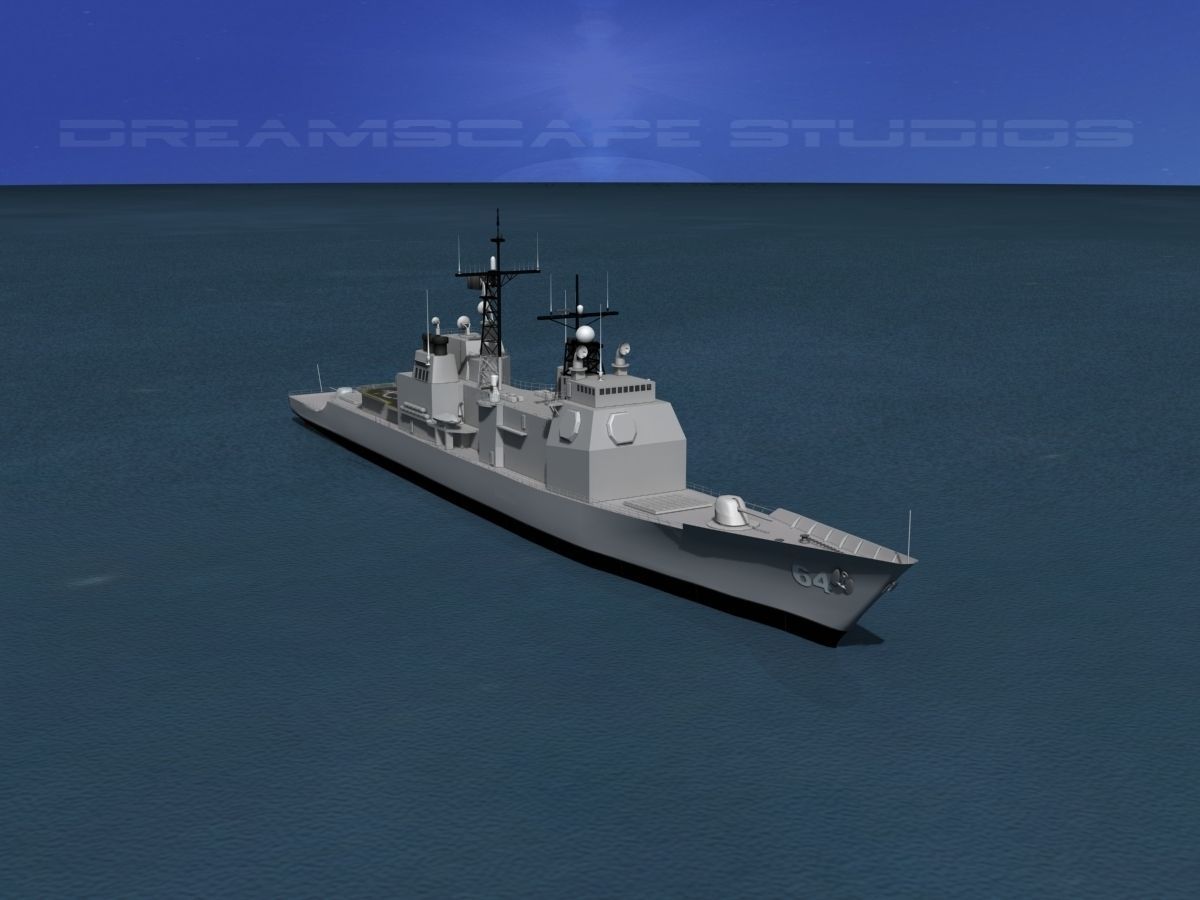 Ticonderoga Class Cruiser CG64 USS Gettysburg 3D model rigged | CGTrader