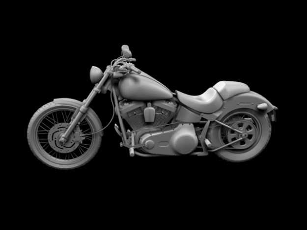 Harley-Davidson FXS Softail Blackline 2012 3D model | CGTrader