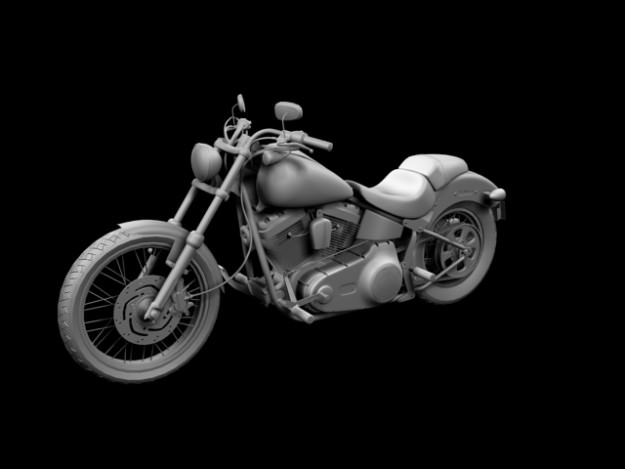 Harley-Davidson FXS Softail Blackline 2012 3D model | CGTrader
