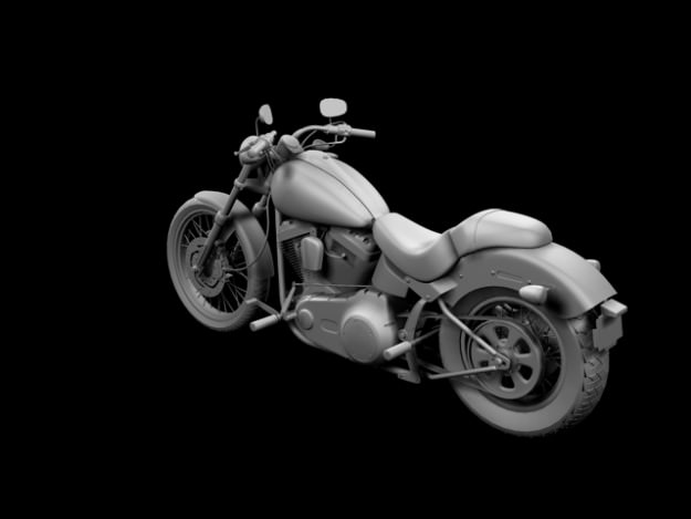 Harley-Davidson FXS Softail Blackline 2012 3D model | CGTrader