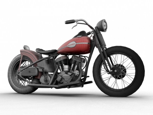 Harley-Davidson WLA Bobber 1945 3D model | CGTrader