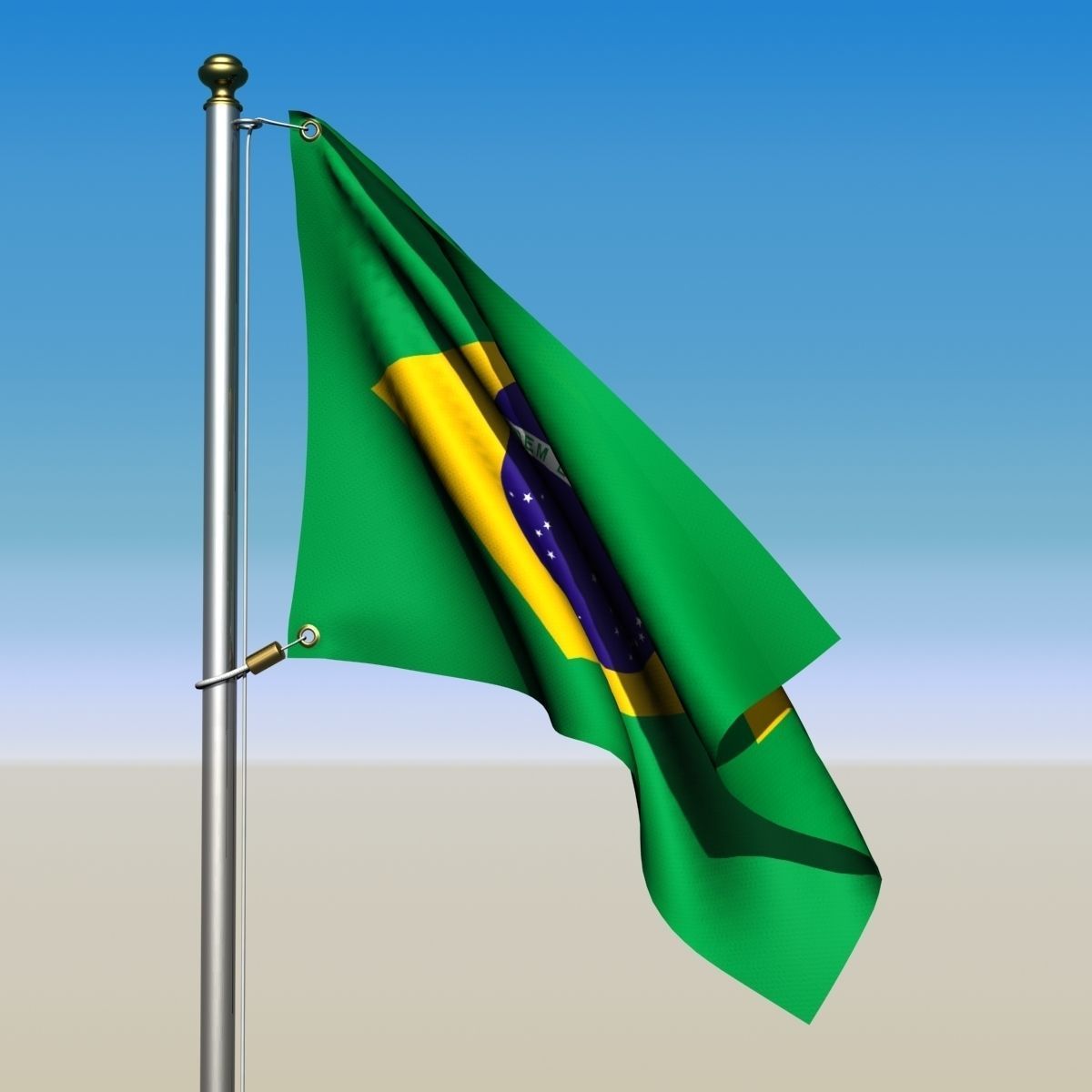 Animated Brazil Flag 3D model animated rigged | CGTrader