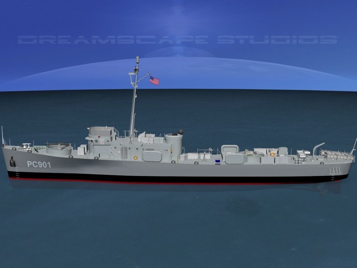 USS PCE-901 Submarine Chaser 3D model rigged | CGTrader