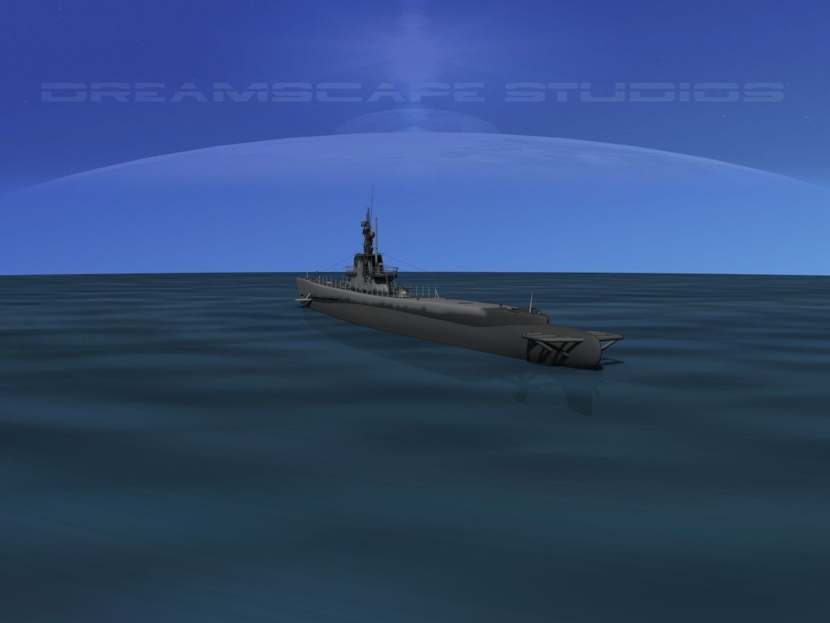 Balao Class Submarine USS Bonefin SS287 3D model rigged | CGTrader