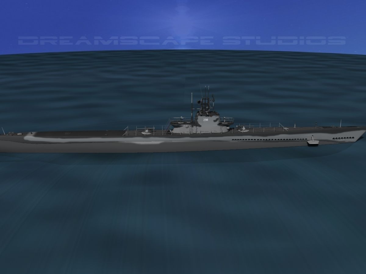 Balao Class Submarine USS Cisco SS290 3D model rigged | CGTrader