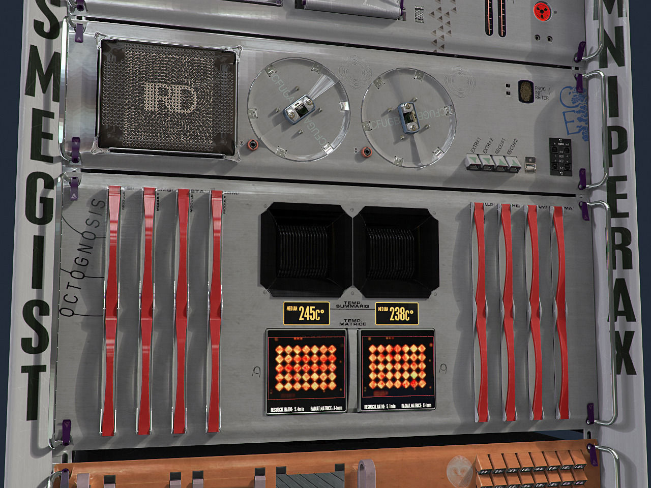 3D model Analytical scientific rack in corridor VR / AR / low-poly ...