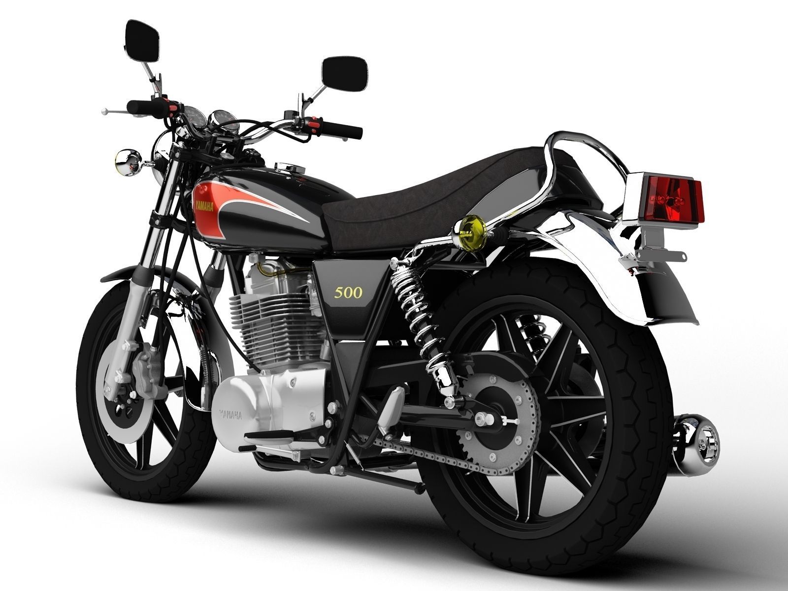 Yamaha SR500 1978 3D model | CGTrader