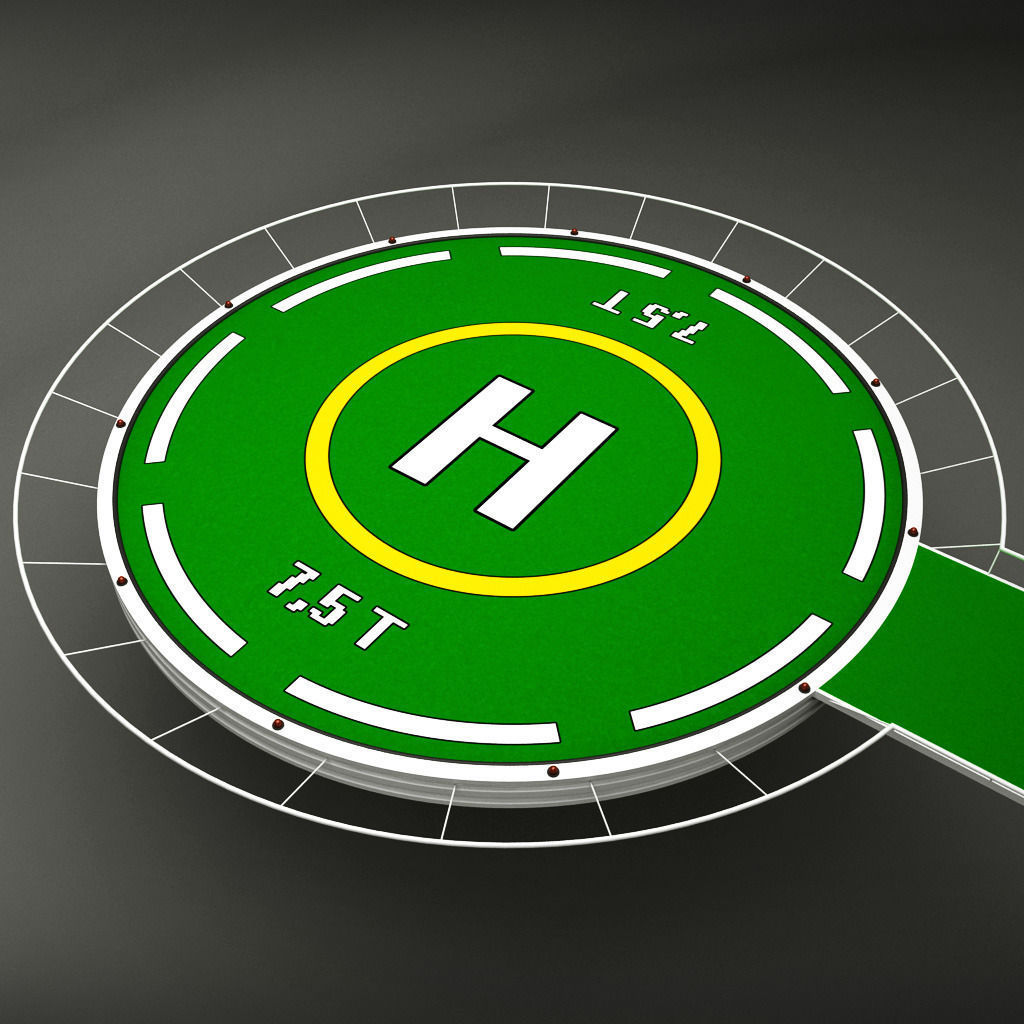 Helipad rounded 3D model | CGTrader