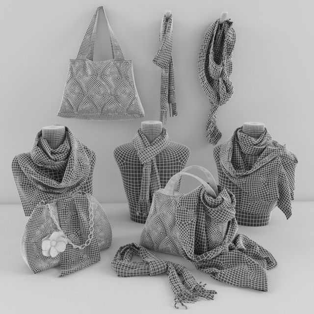 shawls and handbags 3D model | CGTrader