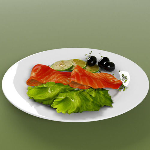 fish is on the plate 3D Model MAX OBJ FBX MTL | CGTrader.com