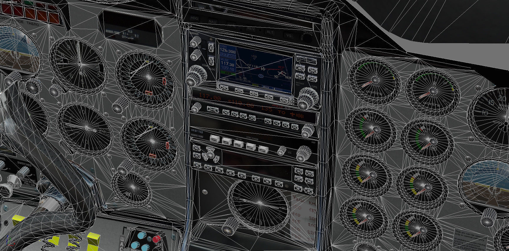 3D model Tecnam P2006T Virtual Analog Cockpit VR / AR / low-poly rigged ...